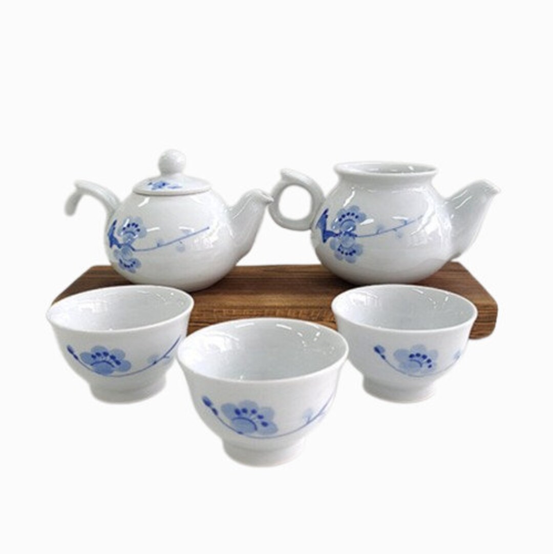 Korean Plum White Porcelain Tea Set (for 3 People) - Etsy