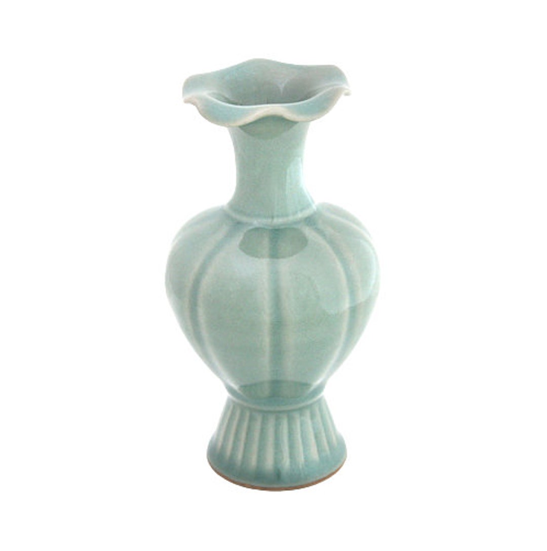 Korean Celadon Modern Flower Melon Vase - Etsy