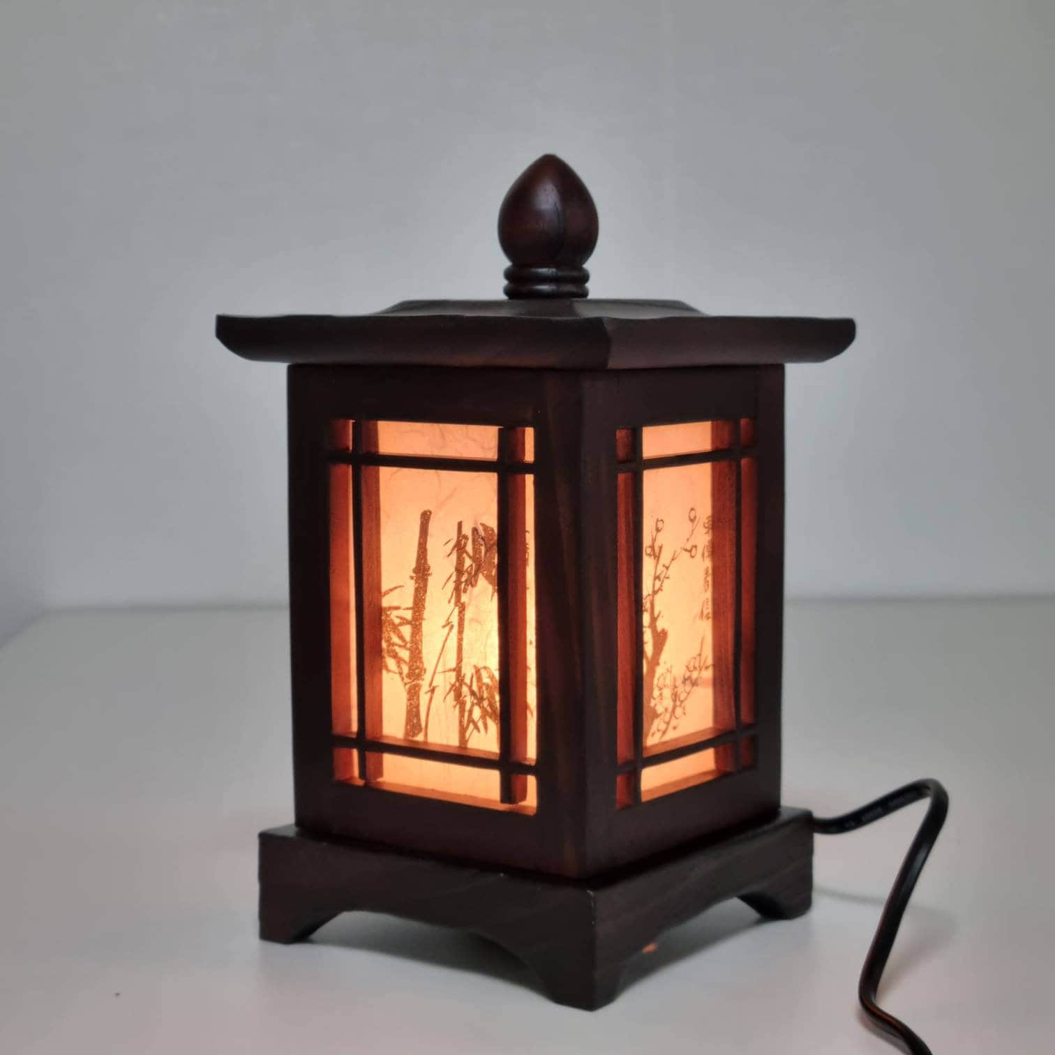 Korean Traditional Crafts Four Gracious Plants Hanji Lantern Antique Mood Lamp Mood Light 2type Etsy