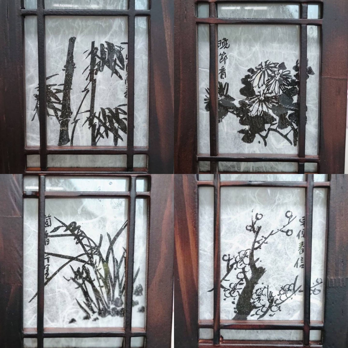 Korean Traditional Crafts Four Gracious Plants Hanji Lantern - Etsy