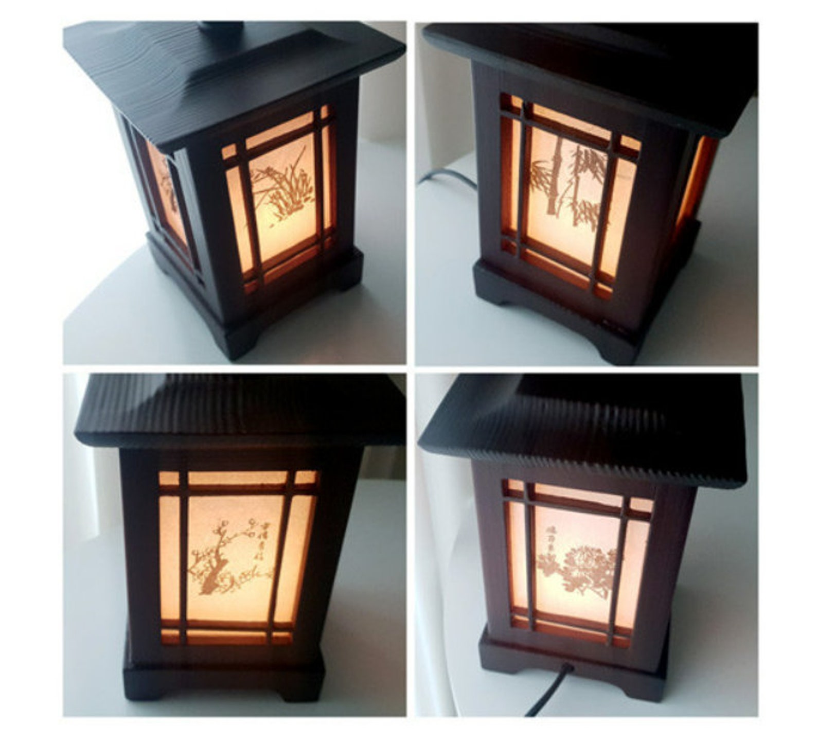 Korean Traditional Crafts Four Gracious Plants Hanji Lantern | Etsy