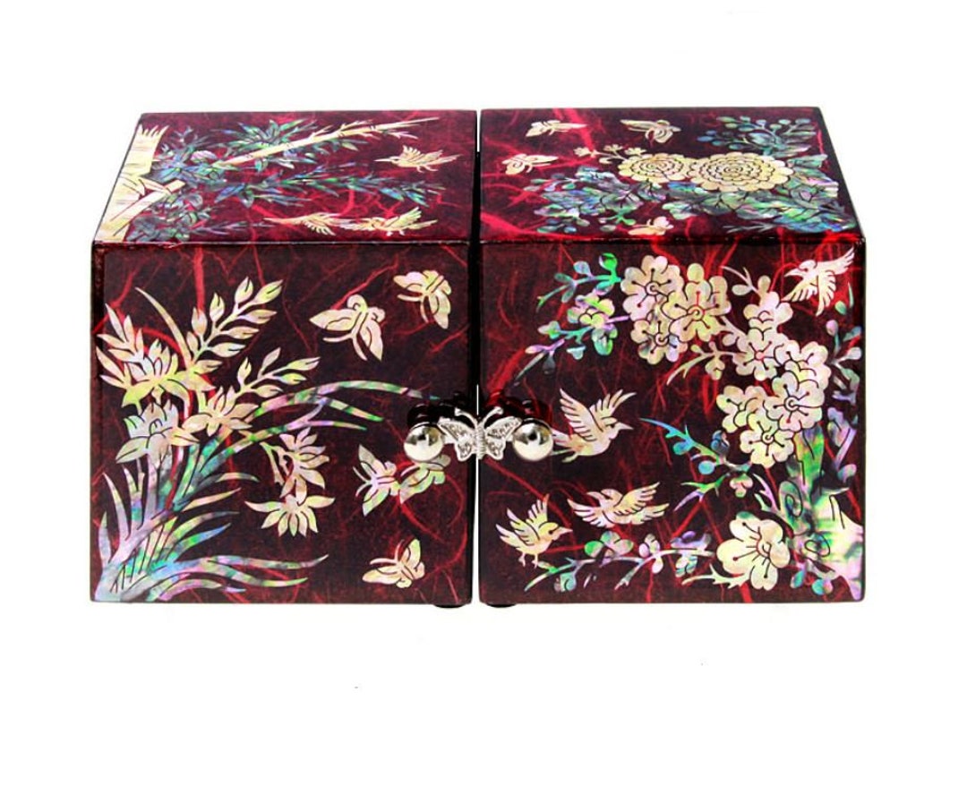 Korean Paper Hanji Ssanghap (the Four Gracious Plants) Red Secret ...
