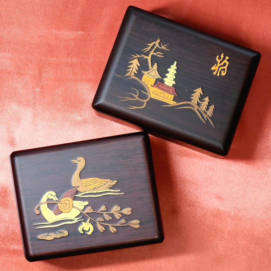 Korean Traditional Design Handmade Wooden Box Multipurpose Box (2 Types ...