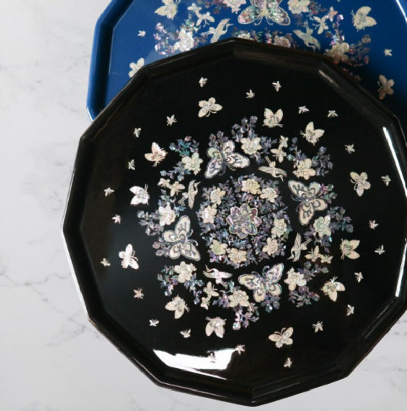 Najeon Mother of Pearl Butterfly Dodecahedron Tray (3colors) - Etsy