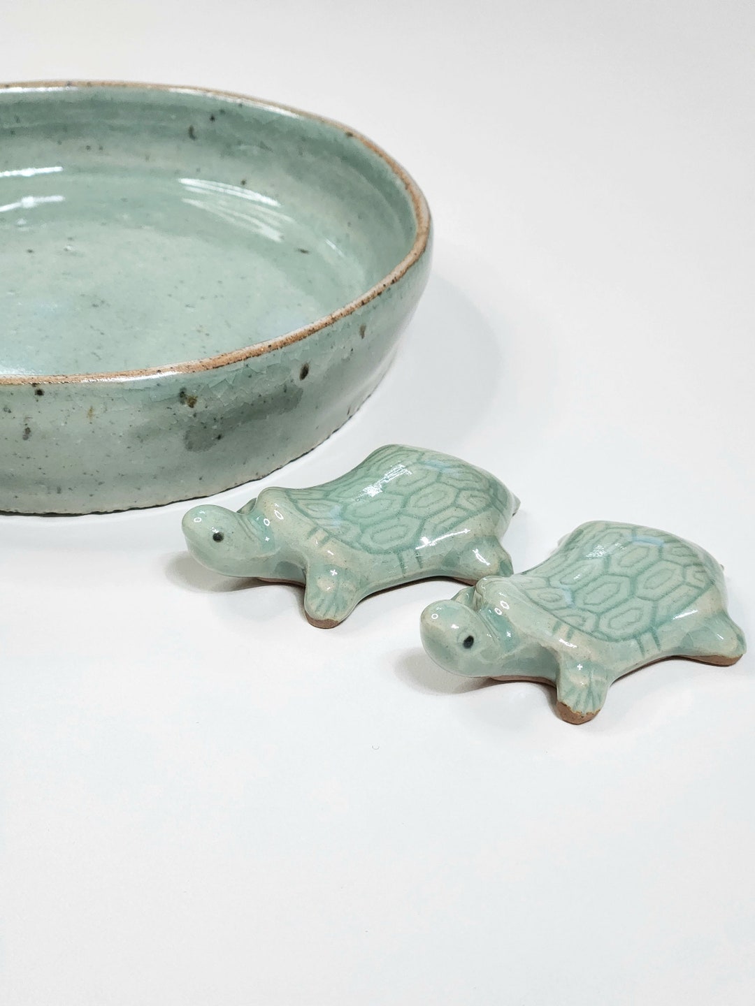 Korean Traditional Celadon Turtle Spoon and Chopsticks Rest 2P Set - Etsy