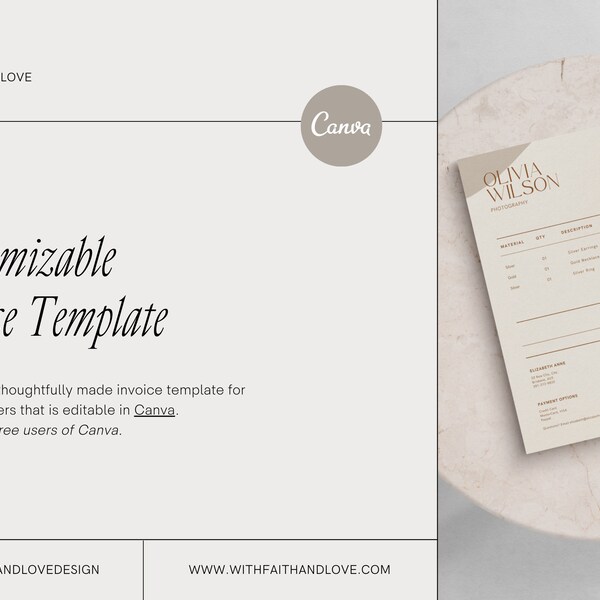 Editable Invoice Canva - Etsy