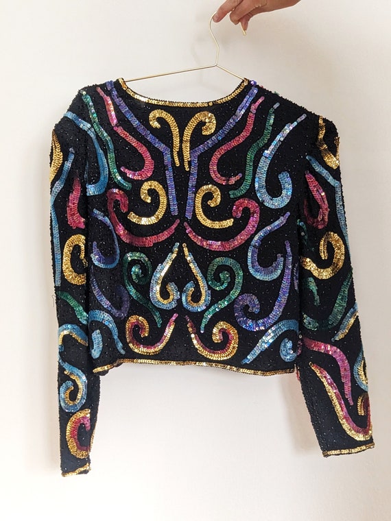 90s Swirl Sequin Trophy Jacket - Gem