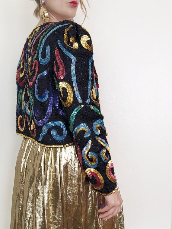 90s Swirl Sequin Trophy Jacket - Gem