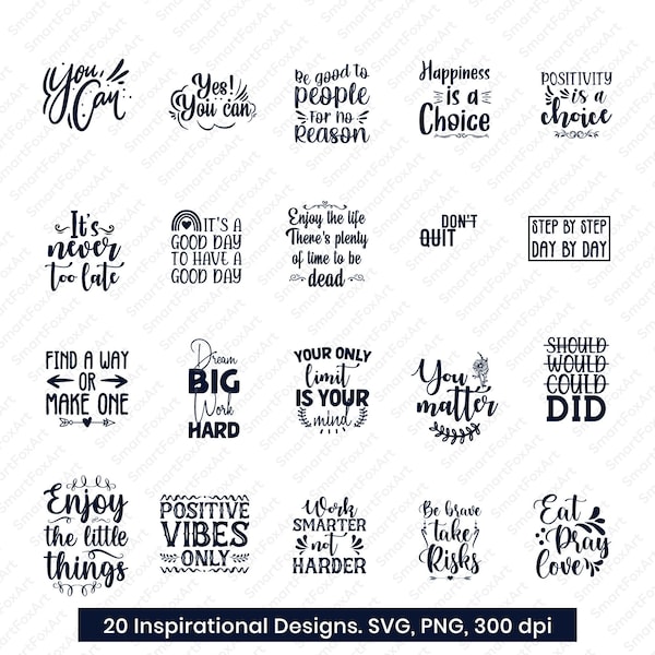 Positive Quotes Svg - Etsy