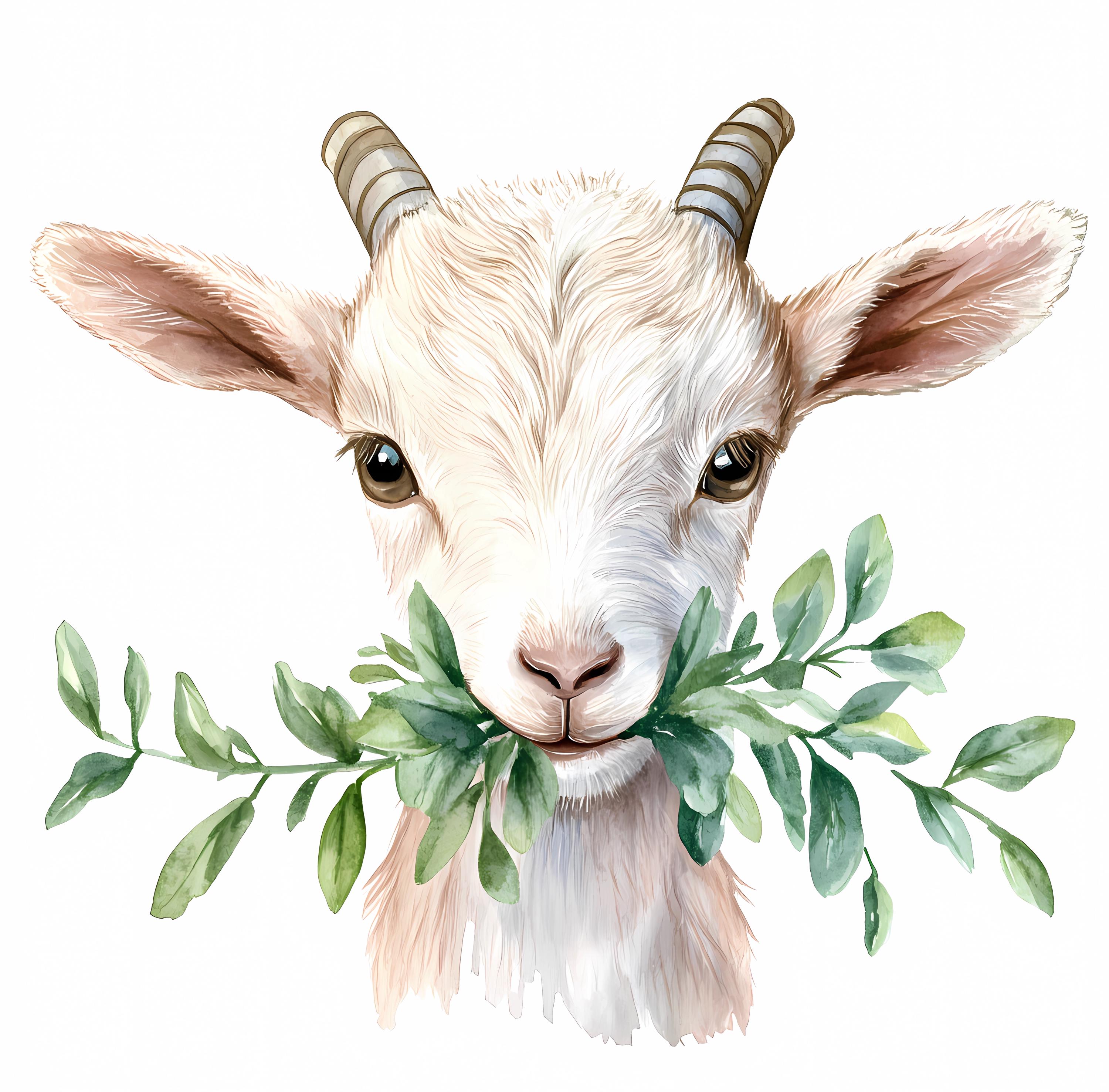 Watercolor Goat Clipart Set of 11: Farm Animal Pngs (digital Download ...
