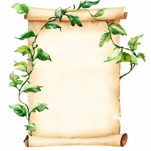Watercolor Leaf Border PNG Set: Botanical Frame Clipart (digital ...