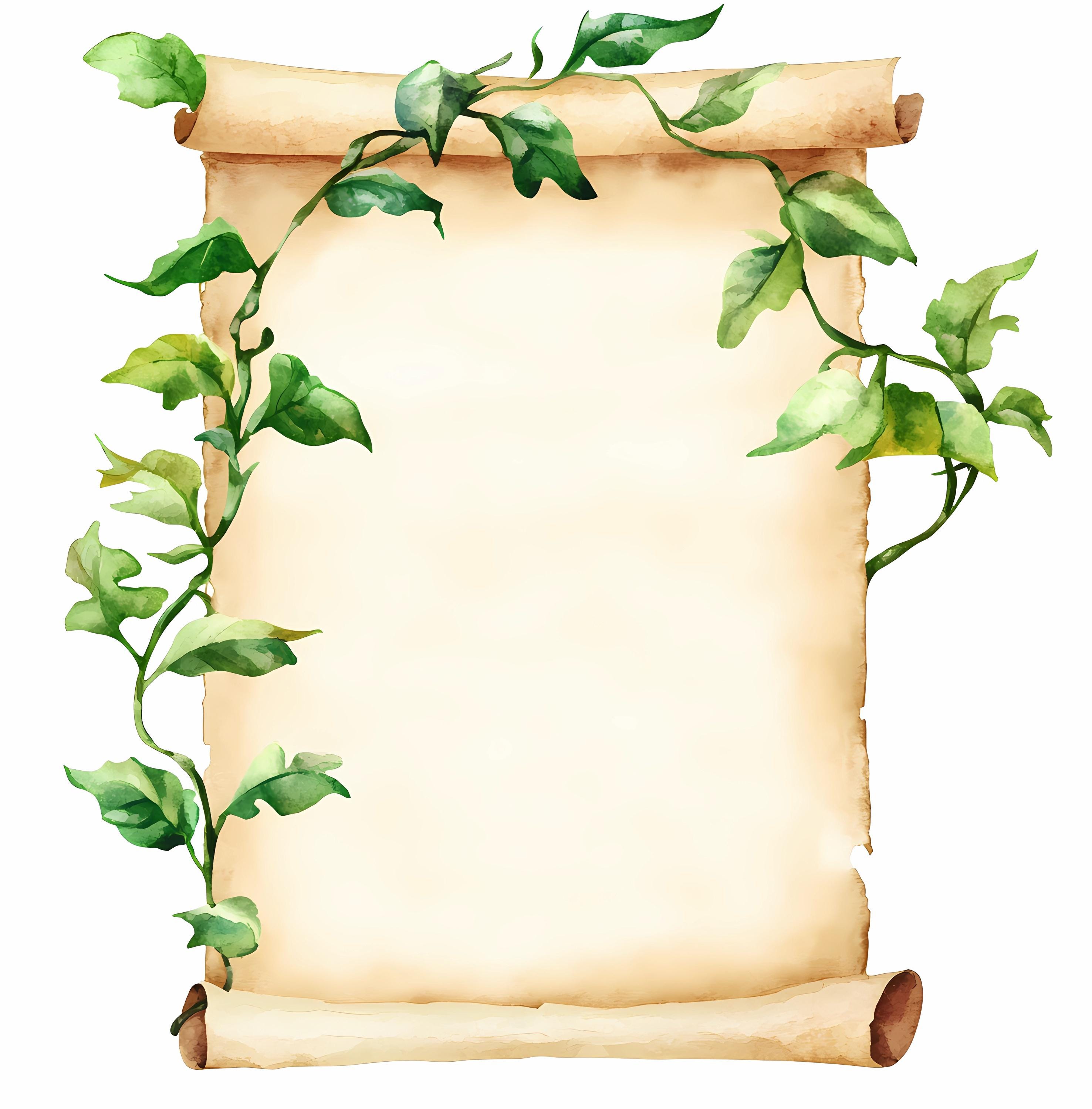 Vintage Watercolor Leaf Border PNG Bundle Set of 10 for Printing and ...