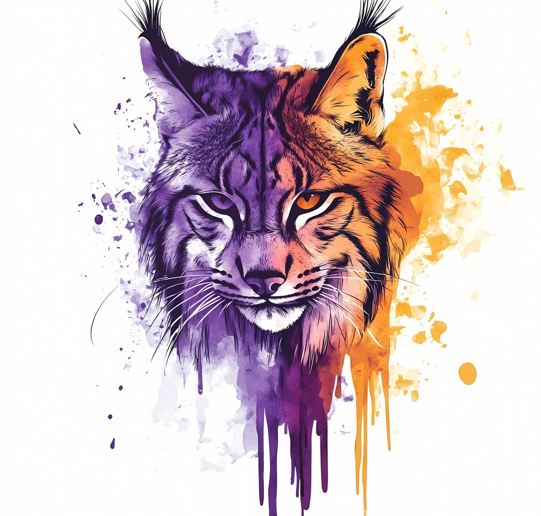 10 Abstract Lynx Clipart, Lynx Wall Art, Printable Lynx Zoom Watercolor ...