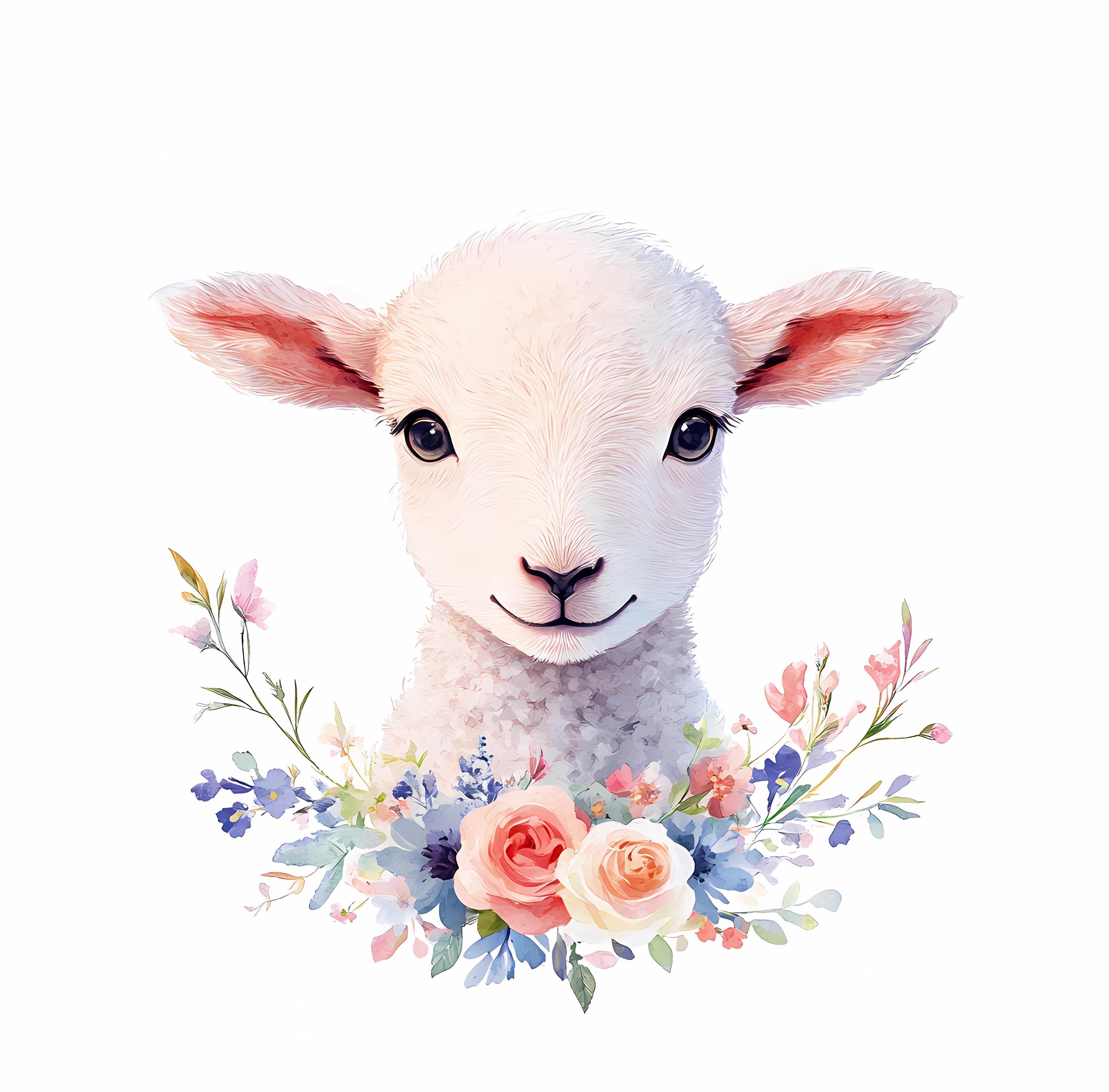 Sheep Family Watercolor Clipart: Farm Animal PNG Digital Download - Etsy