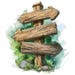 Rustic Wooden Signpost Art Bundle: Vintage Directional Signs, Digital ...