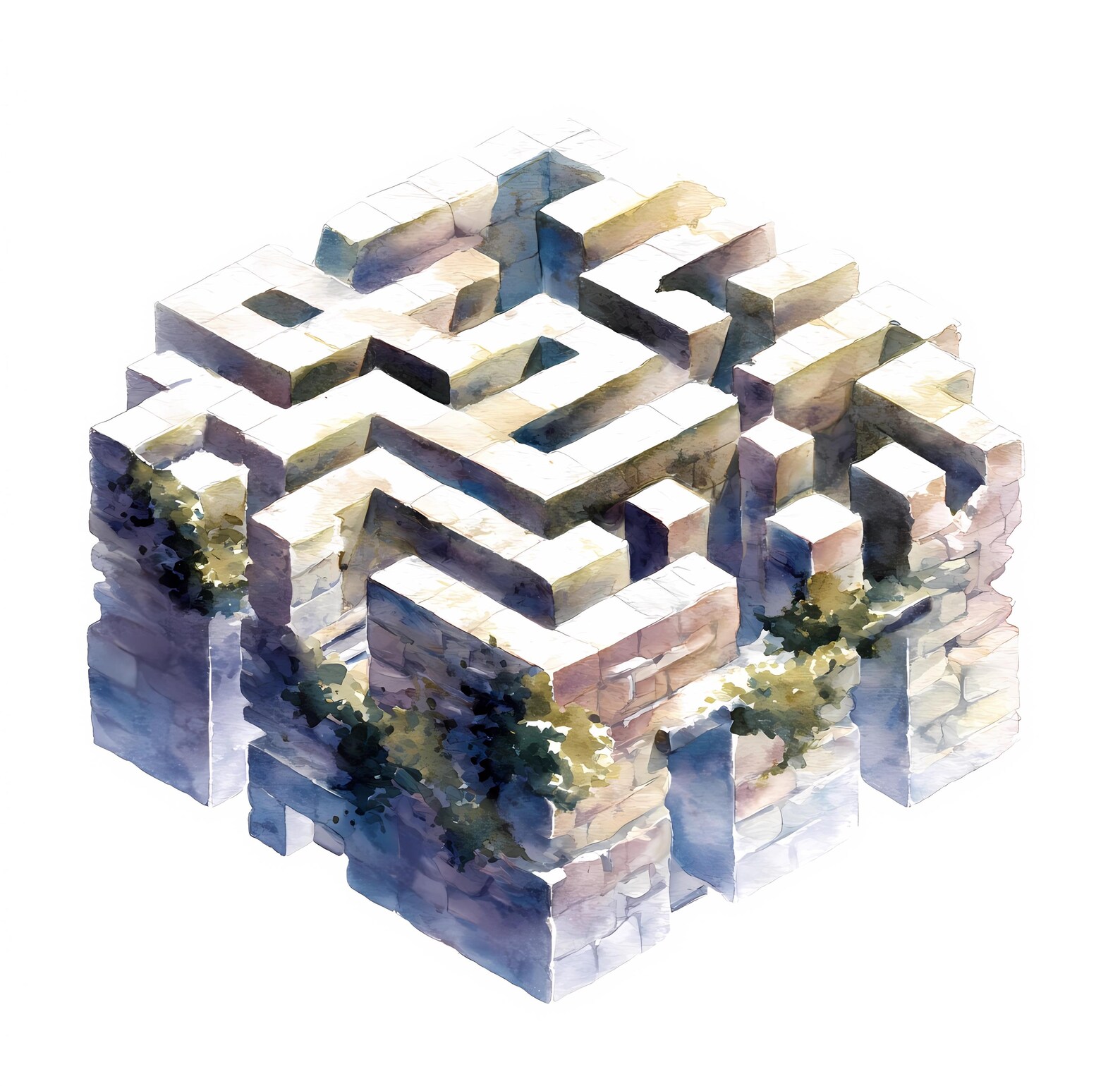 Fantasy Labyrinth Architecture Bundle, Ancient Stone Temple Maze ...