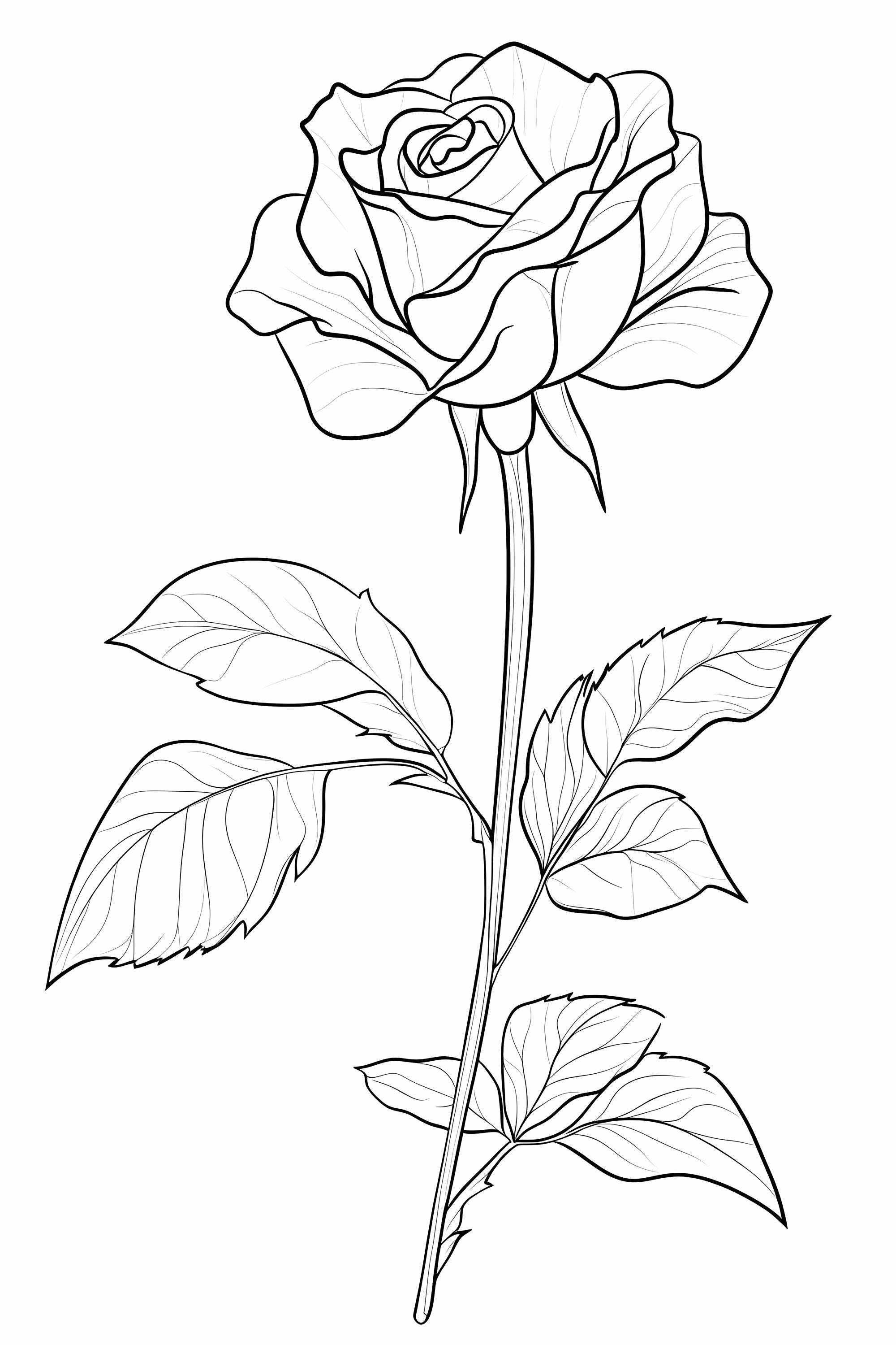 Rose Fine Line Artwork Clipart, Garden Rose Pngs, Botanical Pencil Hand ...