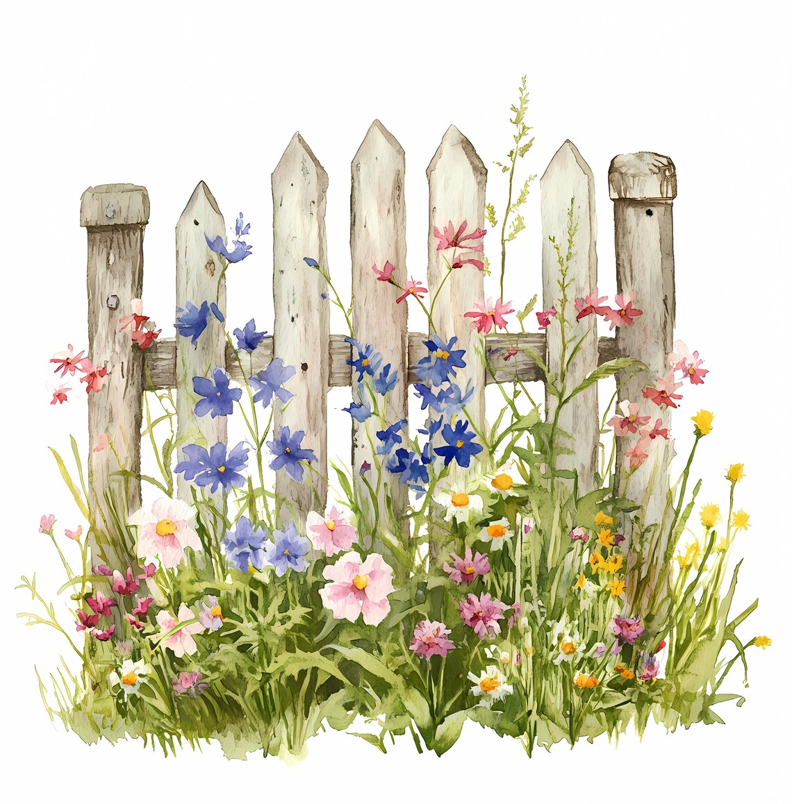 Set of 8 Cottage Garden Gate Clipart | Floral Garden Gate | Vintage ...