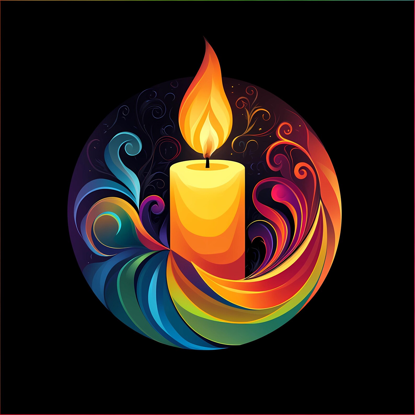 Colorful Candles Clipart Bundle: Abstract Candle Graphics (digital ...