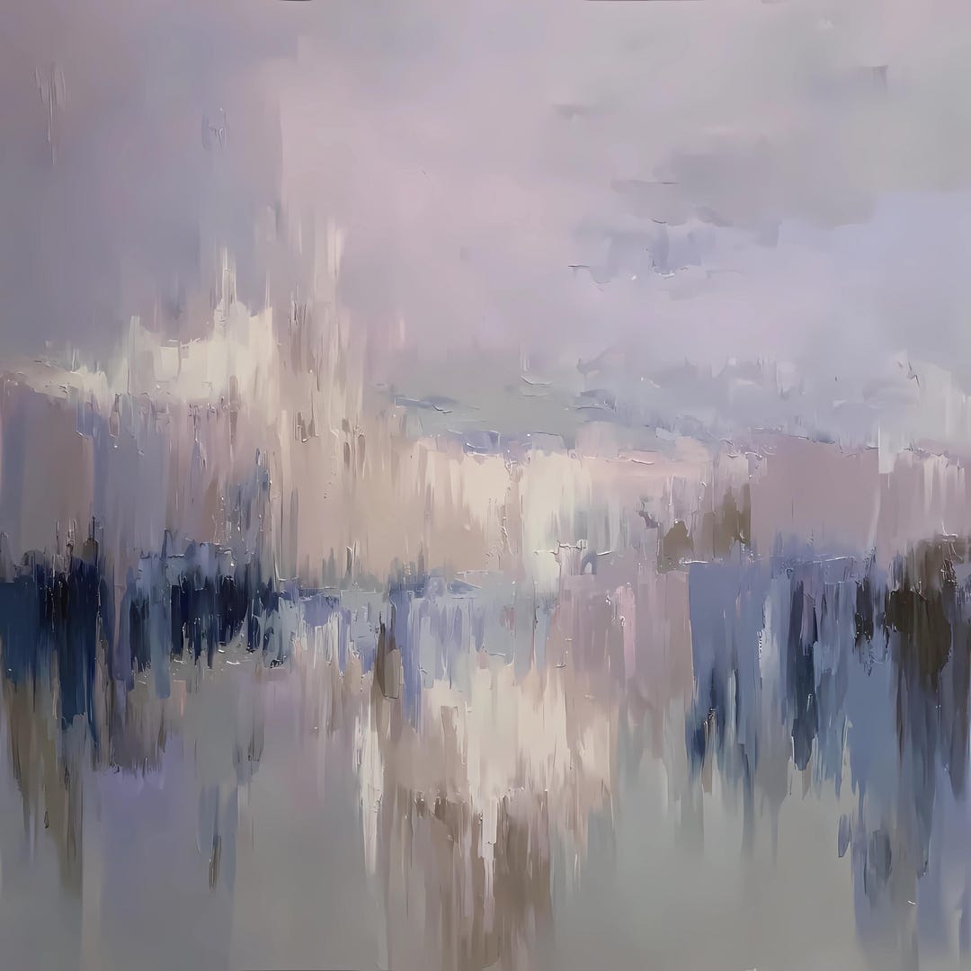 Soft Pastel Abstract Oil Painting Textured Modern Wall Decor Bundle ...