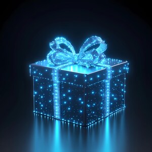 Neon Gift Box Clipart: 3D Glowing Present PNG Bundle Set of 15 (digital ...
