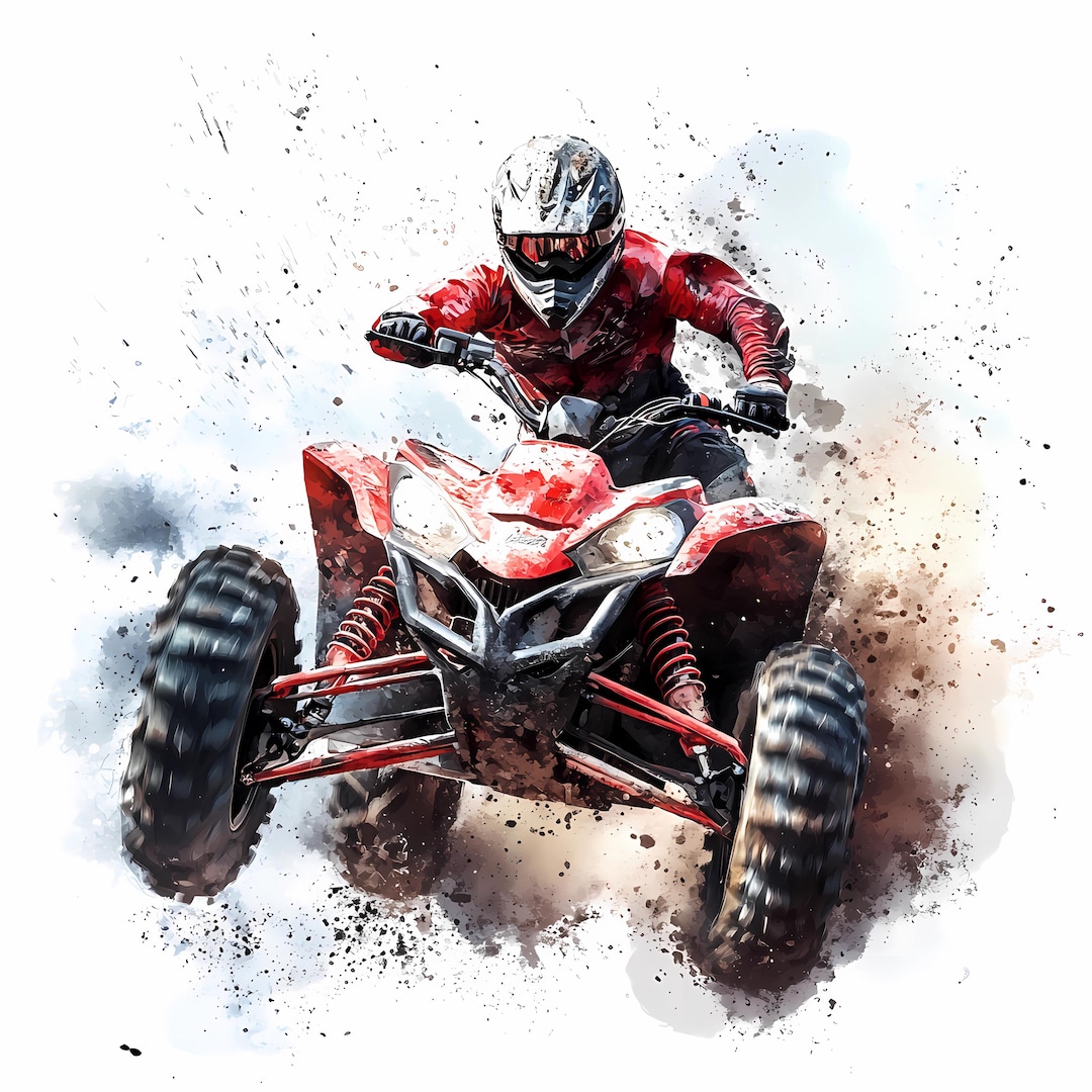 Quad Bike Watercolor Clipart Set, ATV Off-road Images (digital Download ...