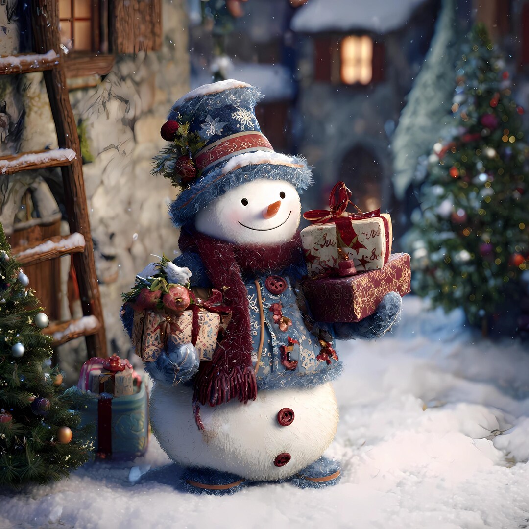 Snowman Christmas Clipart Bundle, Winter Holiday Illustration ...