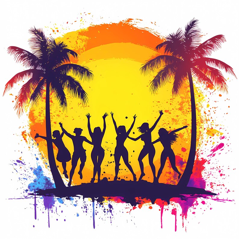 10 Colorful Beach Party Clipart Bundle High Quality Pngs, Island ...