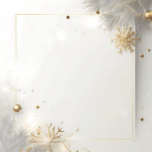 White and Gold 14 Winter Frames: Snowflake & Pine Clipart - Etsy