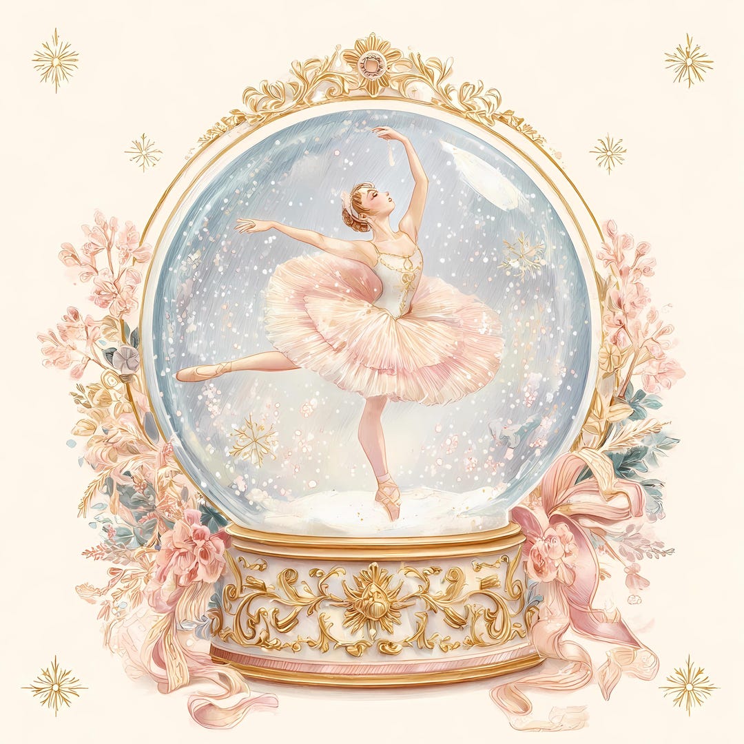 Ballet Christmas Clipart Bundle: Snow Globe Ballerinas, Nutcracker (PNG ...