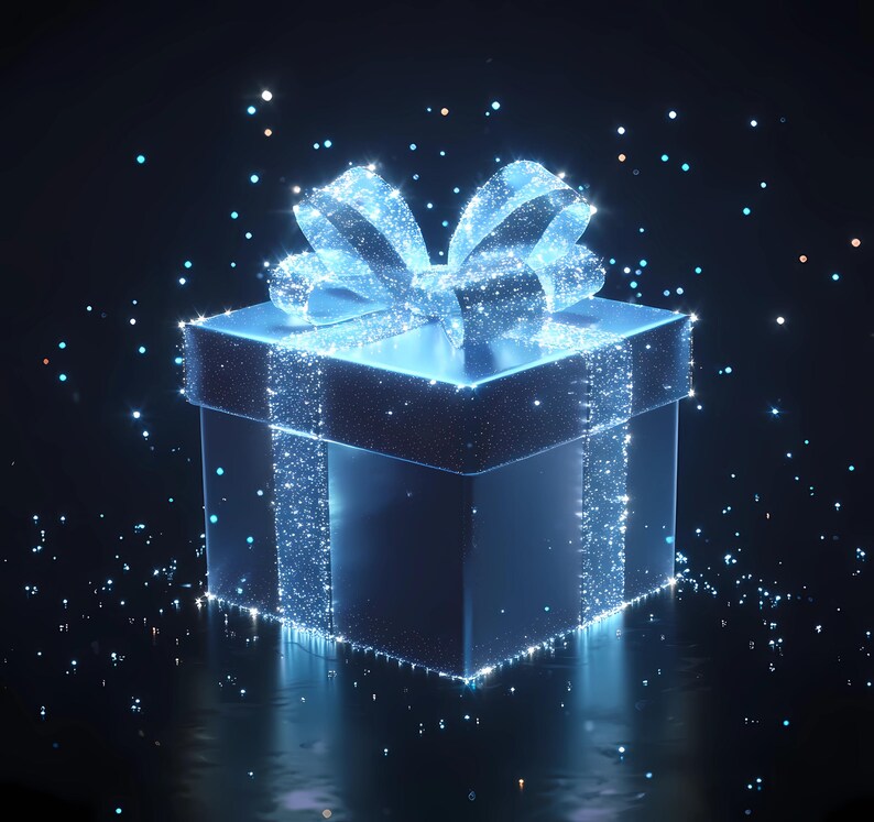 Neon Gift Box Clipart: 3D Glowing Present PNG Bundle Set of 15 (digital ...