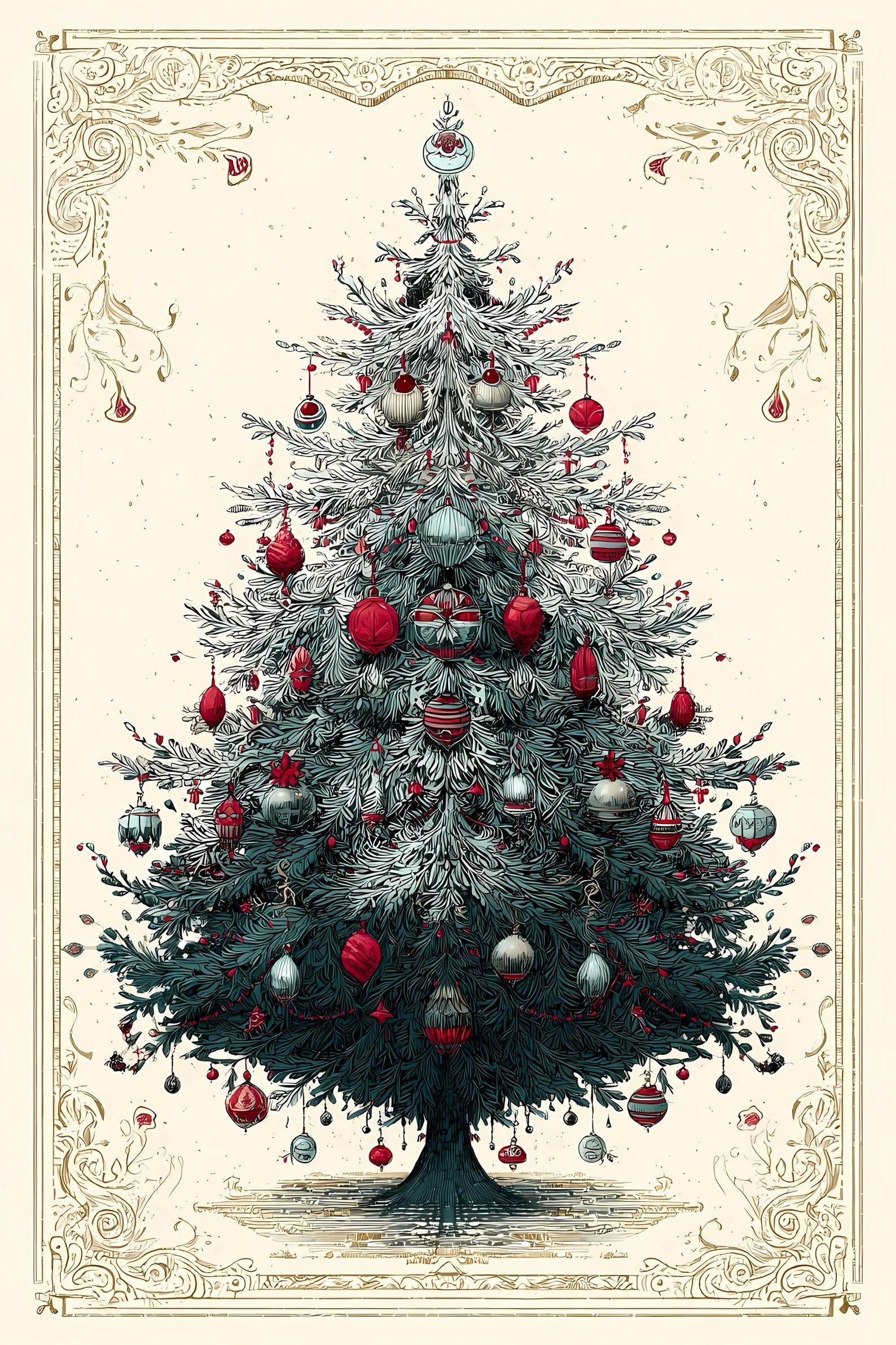 Christmas Tree Clipart Bundle: Hand-drawn Pencil Sketches (JPG, PNG ...