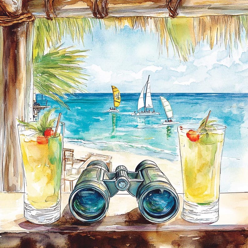 Tropical Beach Cocktail Clipart Bundle Set of 9 – Summer Ocean View ...