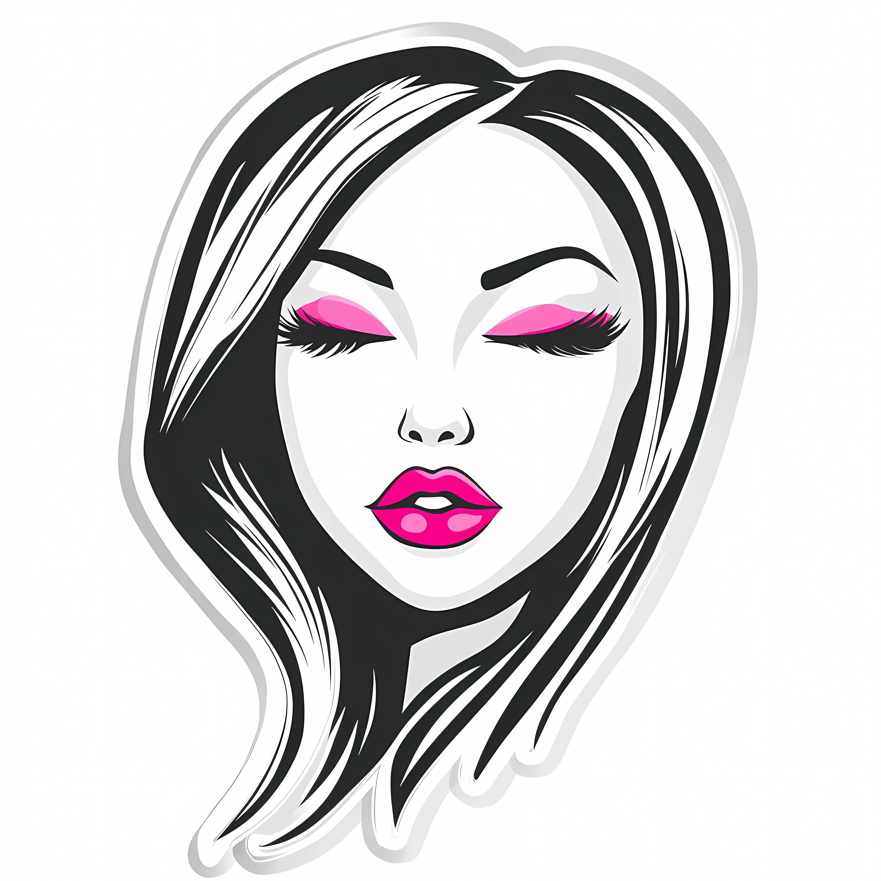 Girl Face Sticker PNG Bundle Set of 8: Printable Art, Commercial Use - Etsy