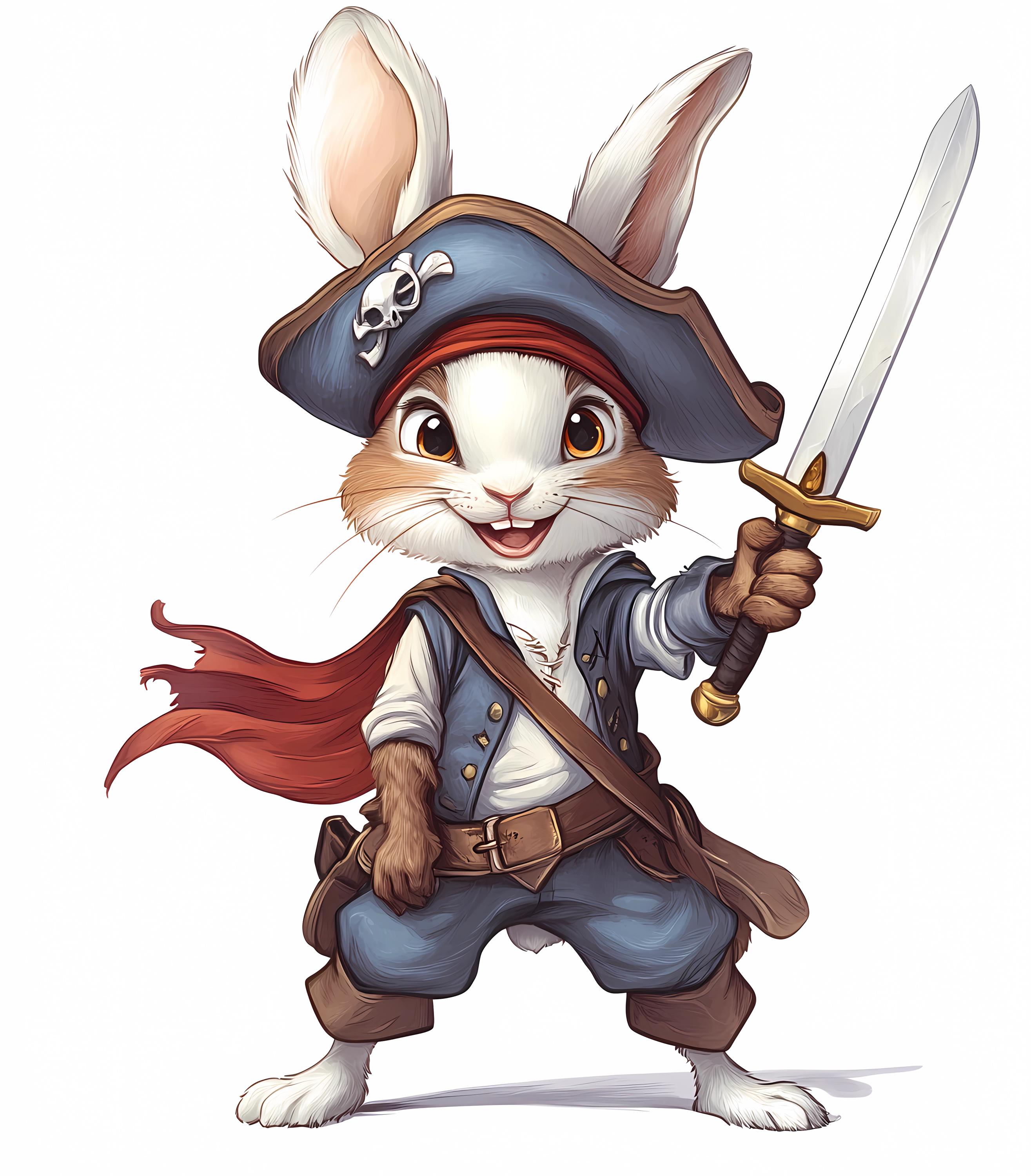 8 Cute Pirate Bunnies Clipart, Pirates High Quality Pngs Clipart ...