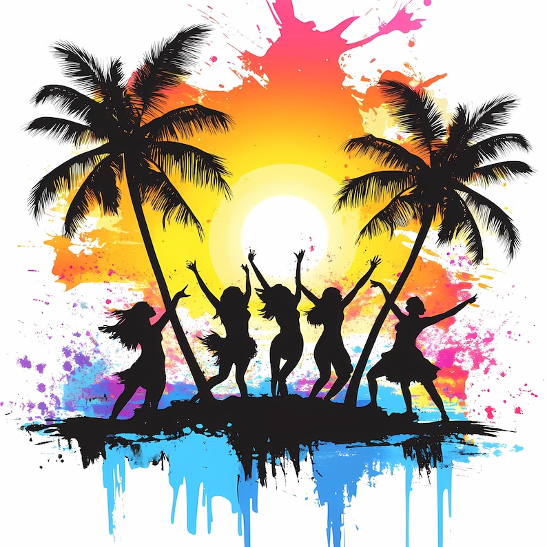 10 Colorful Beach Party Clipart Bundle High Quality Pngs, Island ...