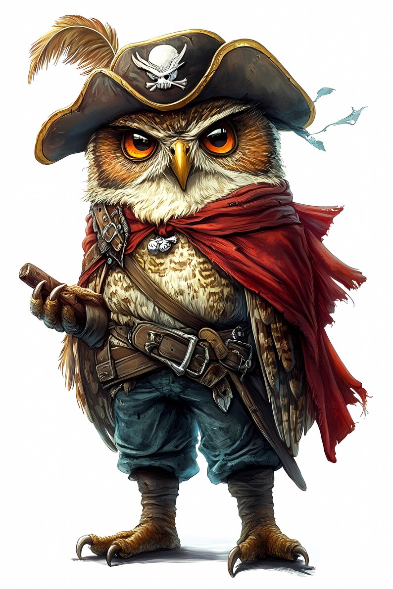 8 Pirate Owl High Quality Pngs Clipart Bundle, Cute Sailor Owls Clipart ...
