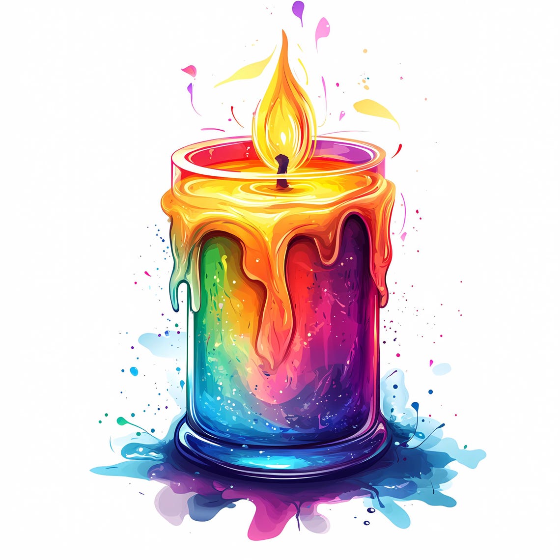 10 Colorful Candles Clipart, Birthday Party Candle Clipart Bundle ...