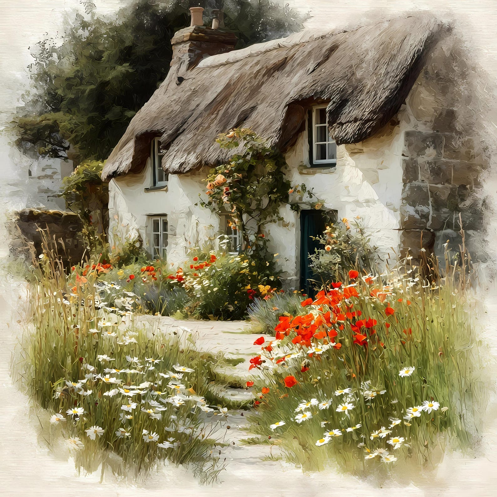 English Cottage Garden Wall Art Bundle Set of 15, Floral Countryside ...