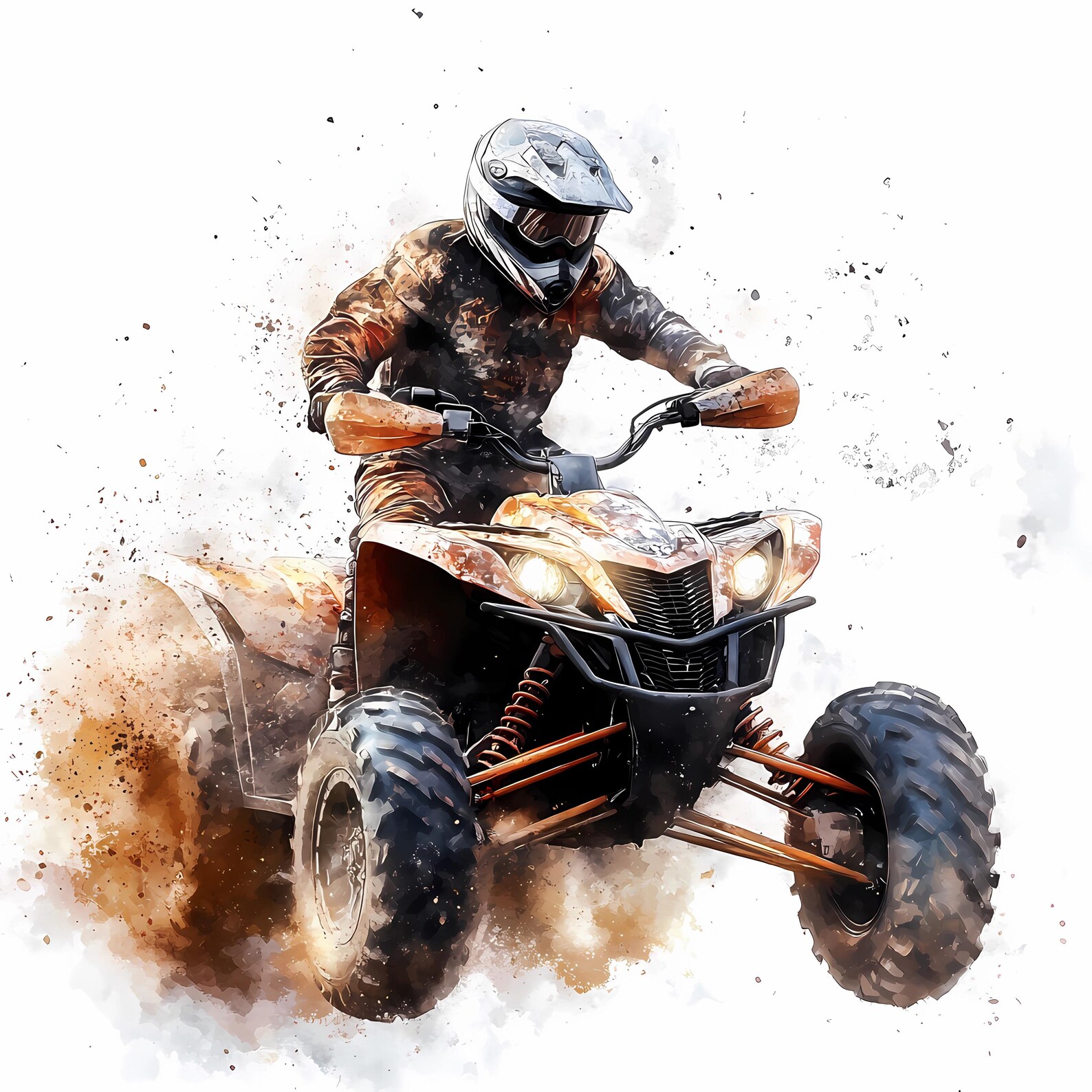 Quad Bike Watercolor Clipart Set, ATV Off-road Images (digital Download ...