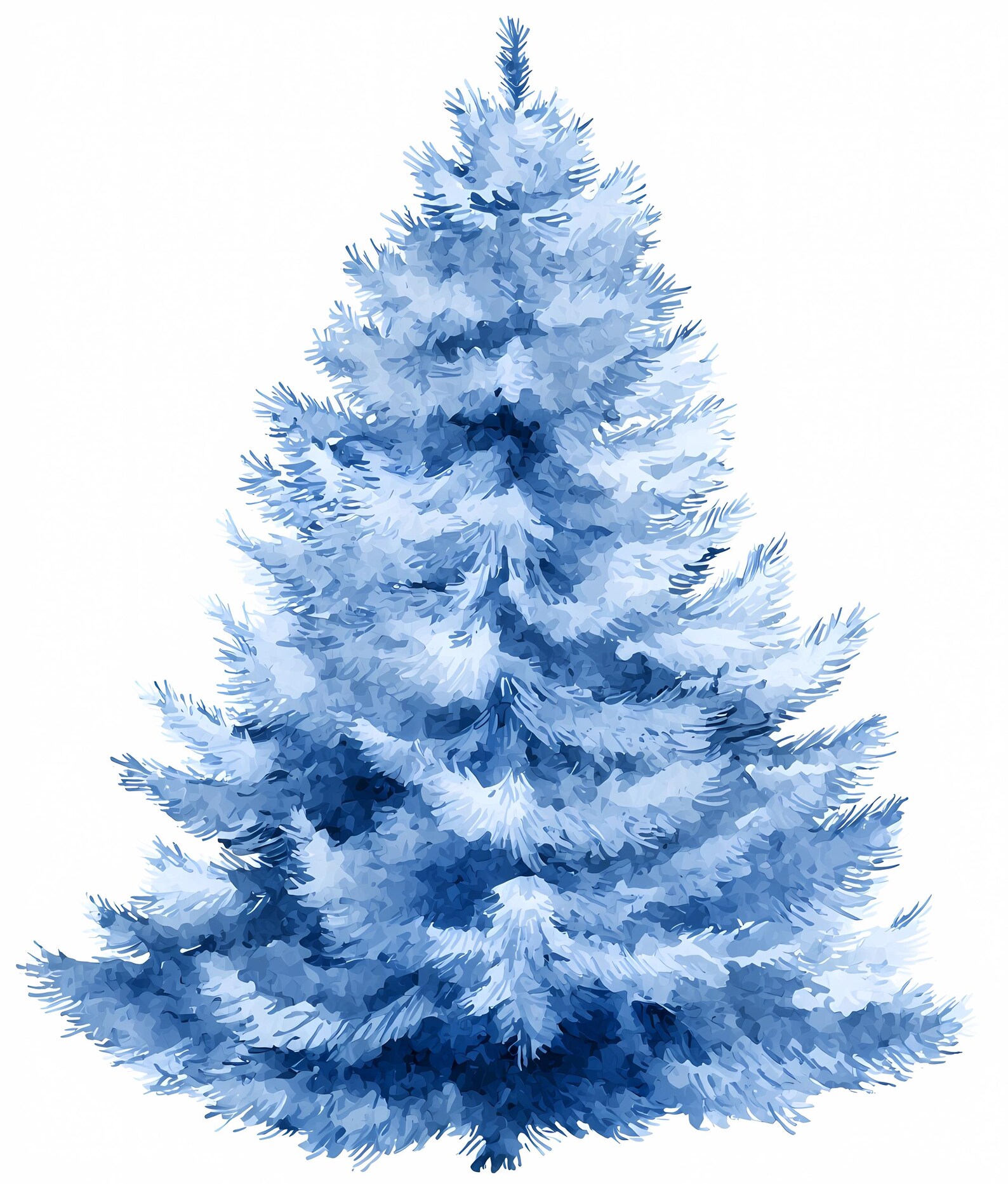 Watercolor Blue Christmas Tree Clipart Bundle: Holiday PNG JPG Art - Etsy
