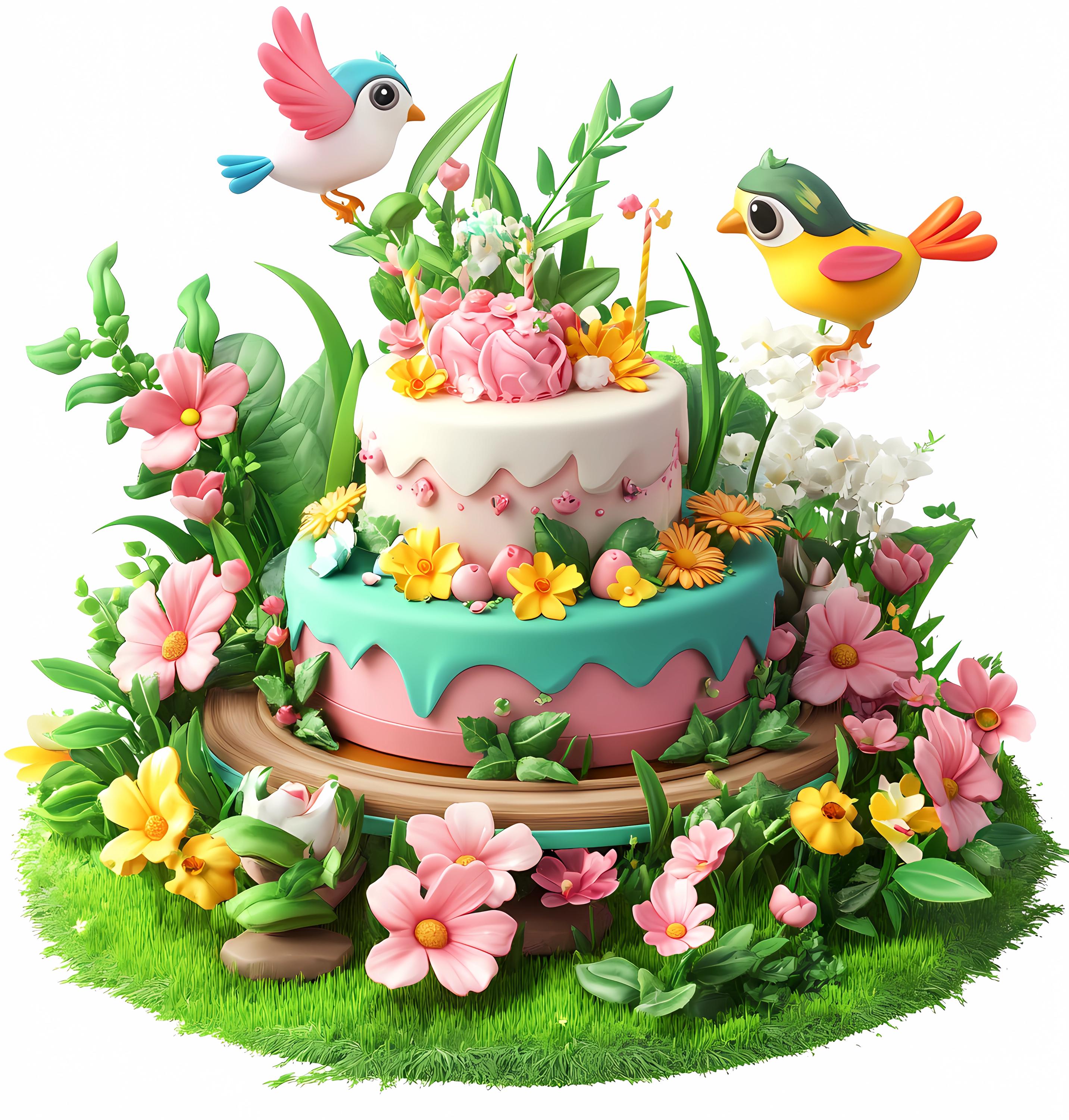 Birthday Cake Numbers Clipart Bundle: Cartoon PNG Images, Commercial ...