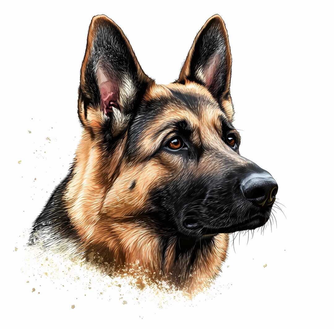 German Shepherd Clipart Set of 8, Printable Watercolor Shepherd, High ...