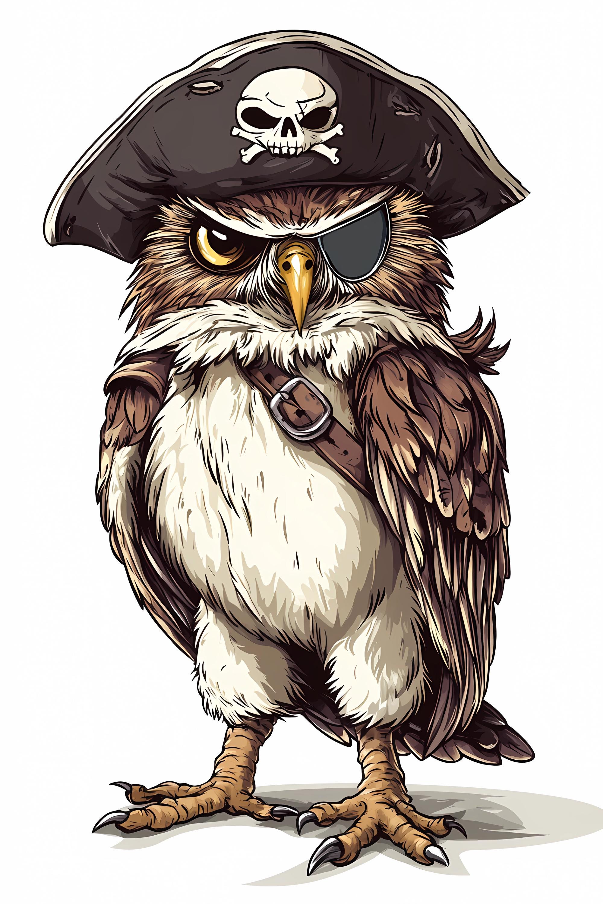 Pirate Owl Captain PNG Clipart Bundle, Nautical Art (digital Download ...