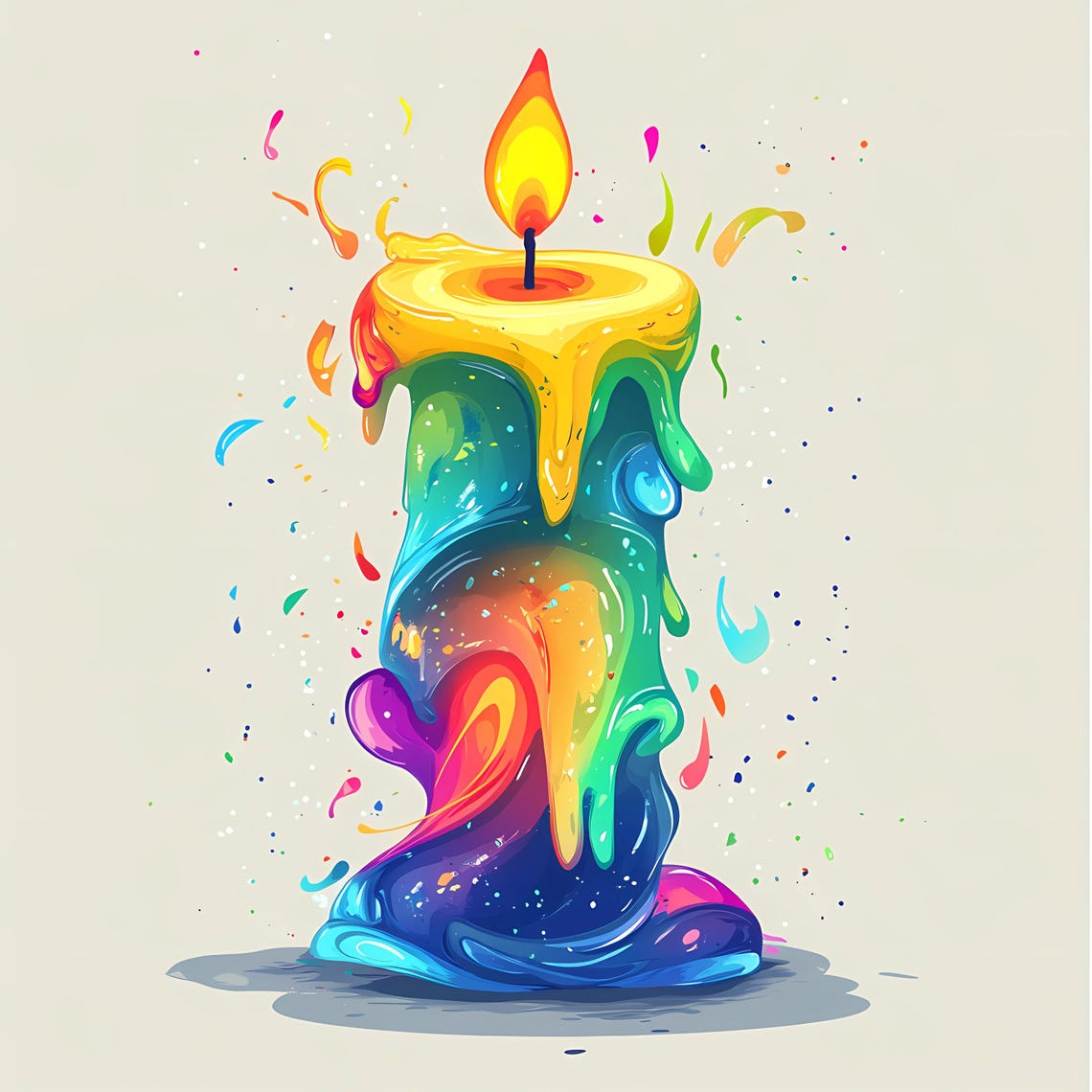 Watercolor Candle Clipart Bundle: Rainbow Graphics (commercial Use ...