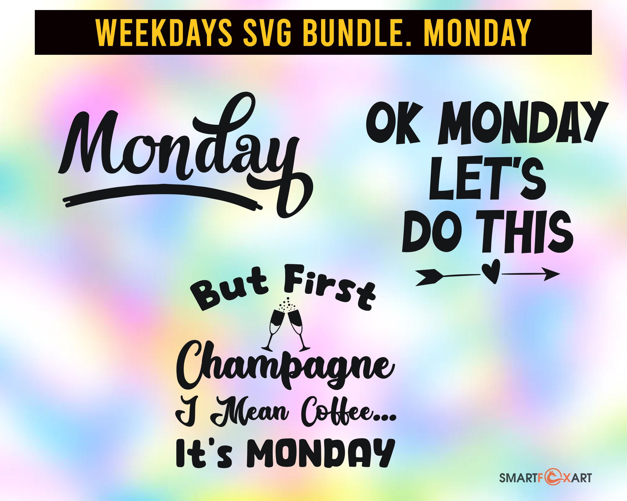 7 Days of the Week SVG Bundle, Weekdays Hustle Quote SVG, Monday to ...
