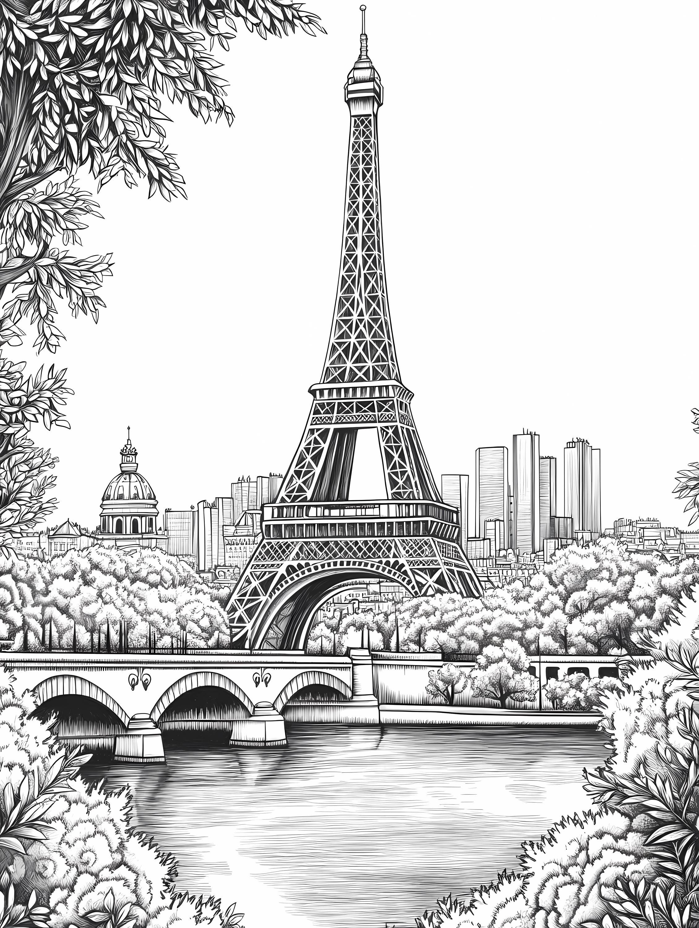 Eiffel Tower Paris Clipart, France Travel Clip Art Design Minimalist ...