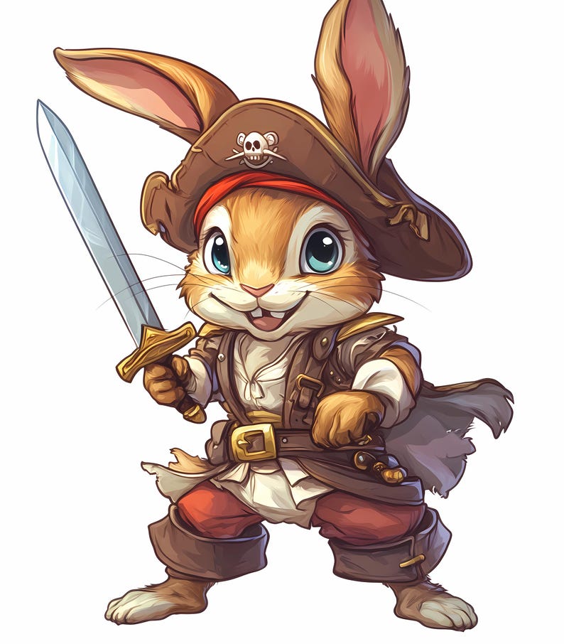 8 Cute Pirate Bunnies Clipart, Pirates High Quality Pngs Clipart ...
