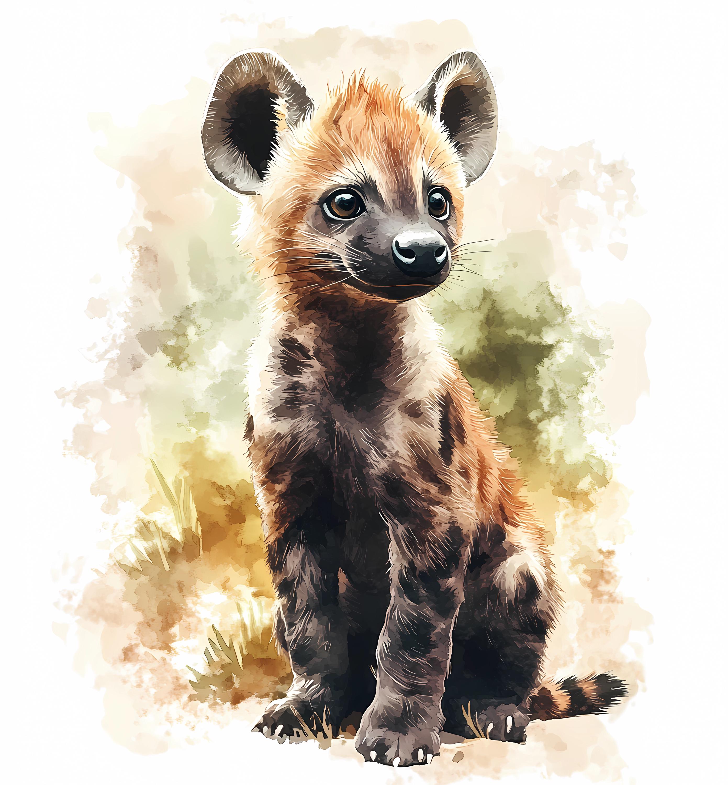 Hyena Baby Clipart, Safari Clipart 8, African Animals, Hyena Sticker ...