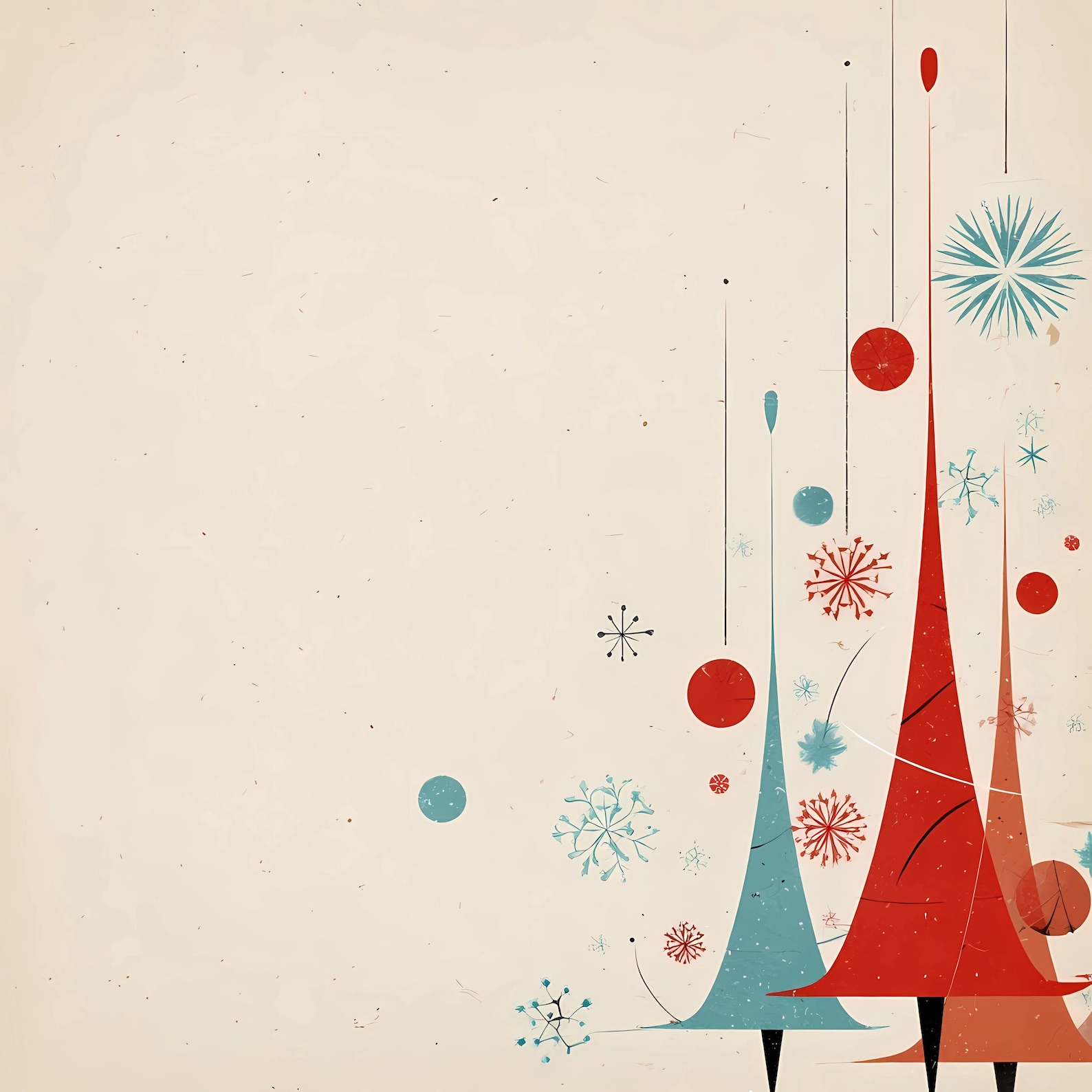 Retro Christmas Tree Clipart Bundle Set of 14: Mid-century Holiday Art ...